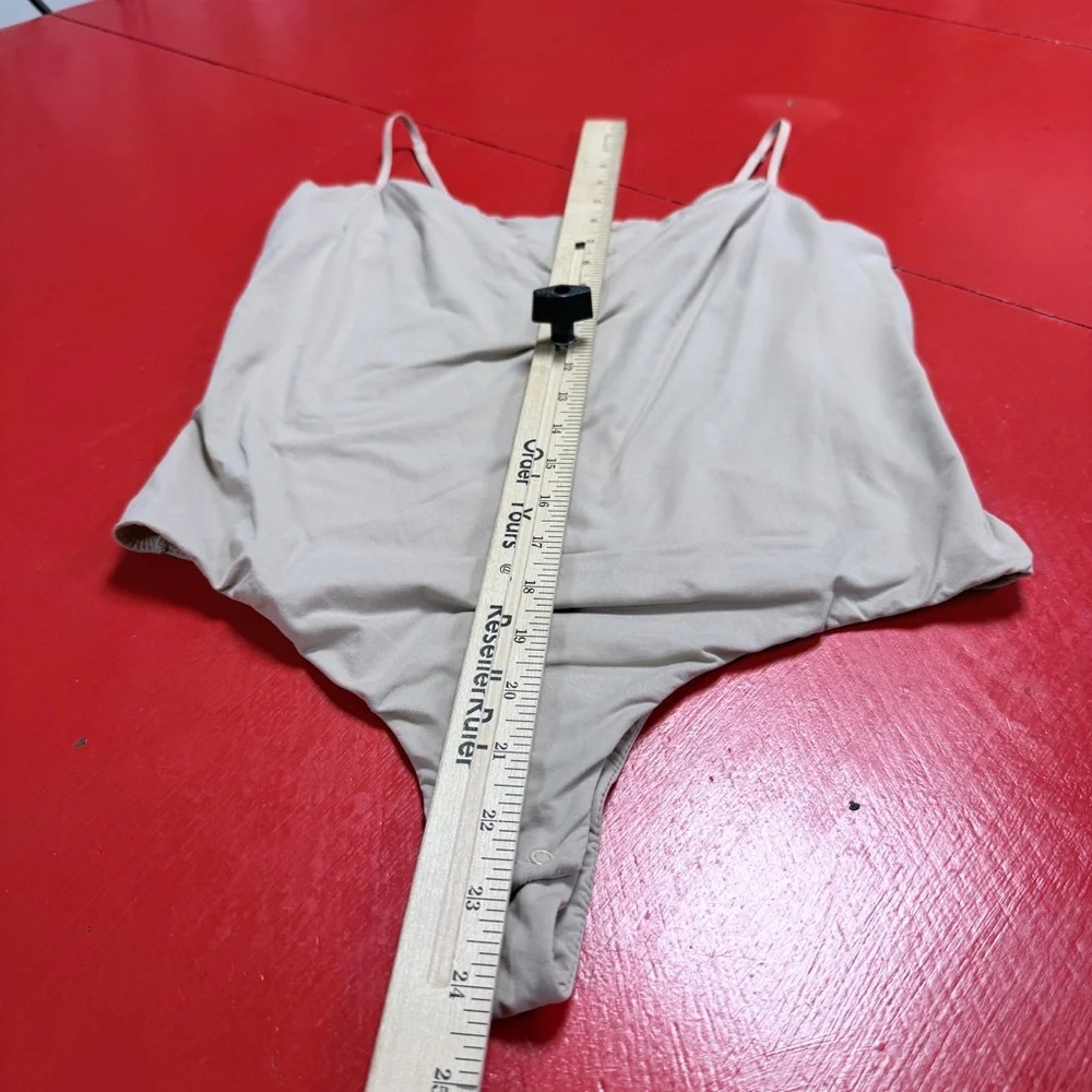 SKIMS | Tops | Skims Beigh Spaghetti Strap Snap Bottom Bodysuit | Poshmark
